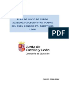 PLAN DE INICIO DE CURSO 21/22 - Internado Agustinos de León